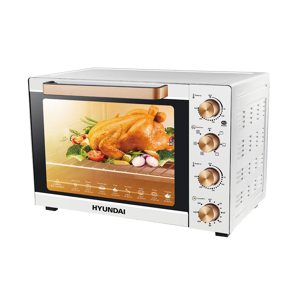 HYUNDAI HBM-70L1-White Glass Door, Digital Display, Turbo Fan